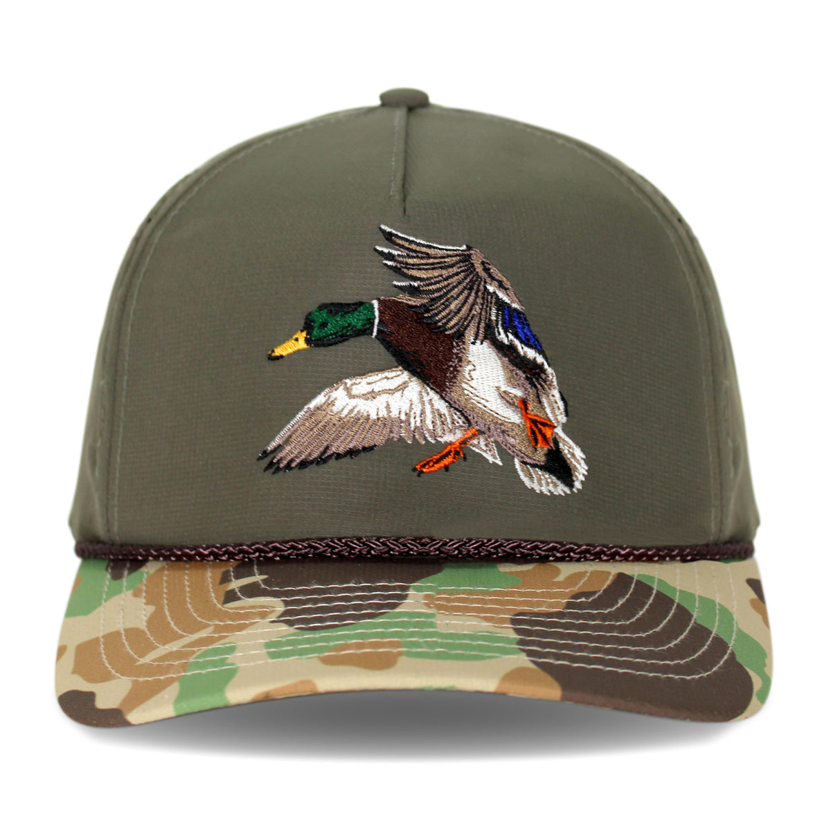 Wood Duck Hat Rope Cap 5-Panel Ridgeline Mesh Back - Paramount Outdoors