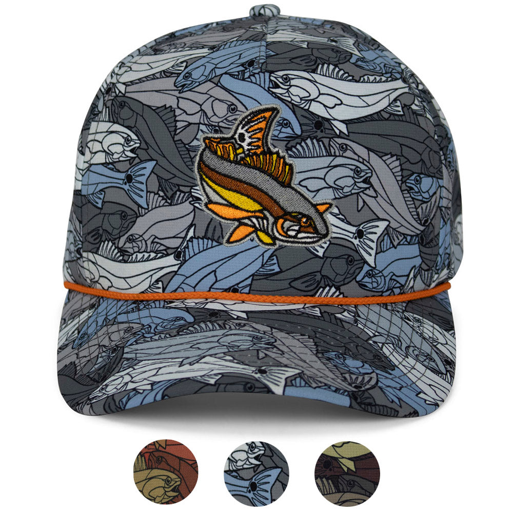 Redfish Stained Glass 5-Panel Trucker Rope Cap - Paramount Outdoors